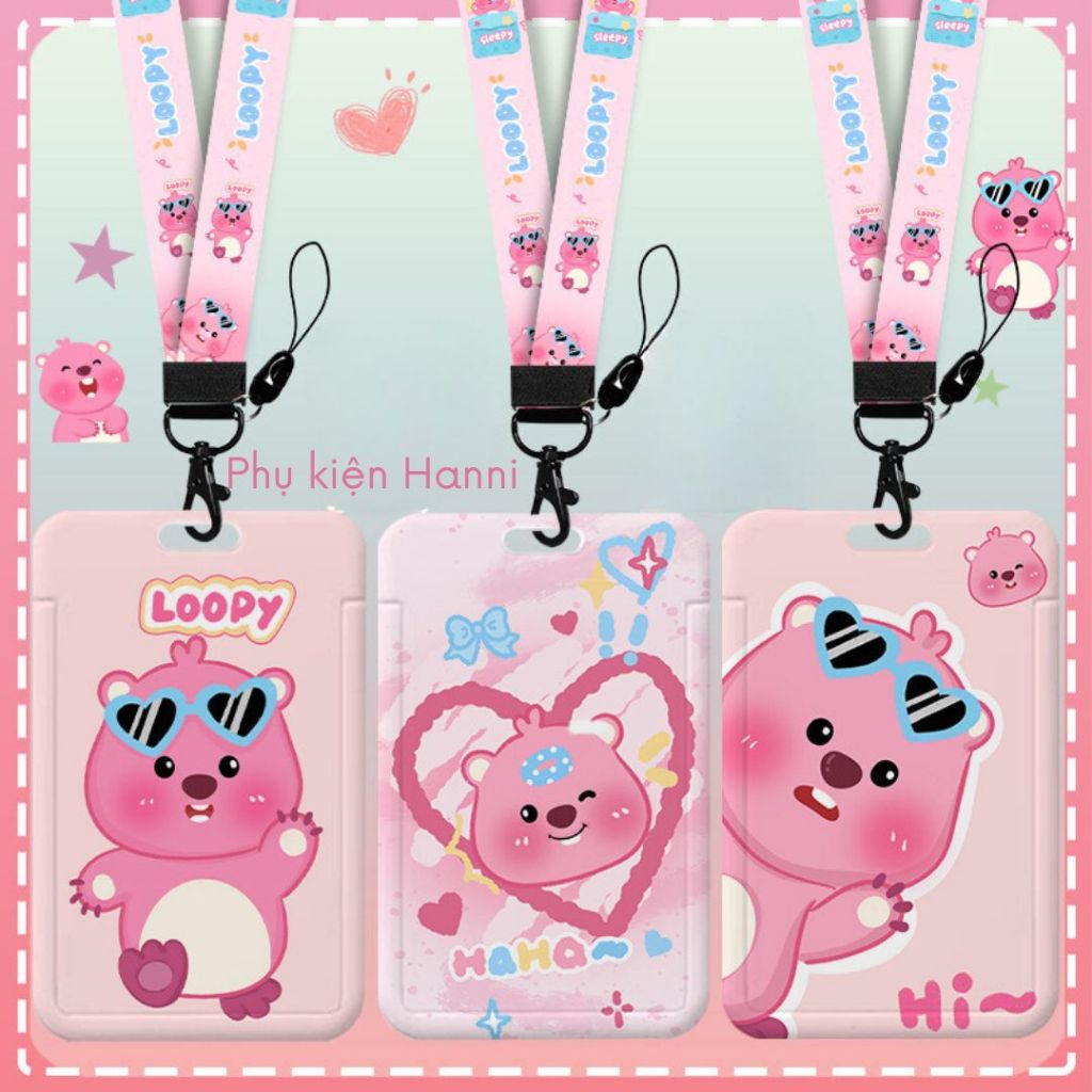 Dây đeo thẻ kèm bao đựng thẻ dành cho học sinh nhân viên văn phòng hình ...
