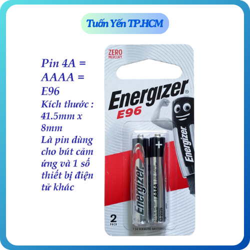 Pin AAAA (4A) E96 1.5V Energizer Alkaline thay cho cho bút cảm ứng vỉ 2 ...
