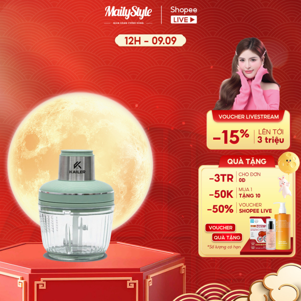 K54_ Máy Xay Thịt Kailer Cối Thuỷ Tinh Cao Cấp KL-006 Êm - Xịn - Mịn | Shopee Việt Nam