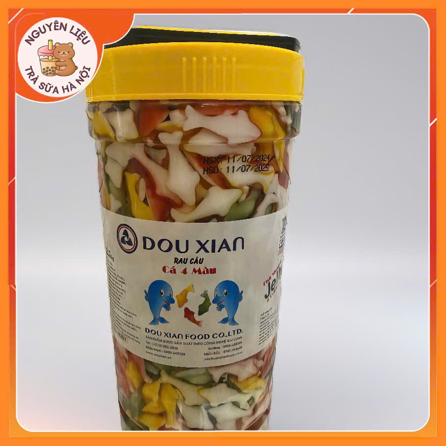 Thạch Con Cá Hàng Huy Douxian (Dou Xian) 2,5Kg | Thạch Rau Câu Con Cá Dẻo Hàng Huy Hũ 2.5kg ...