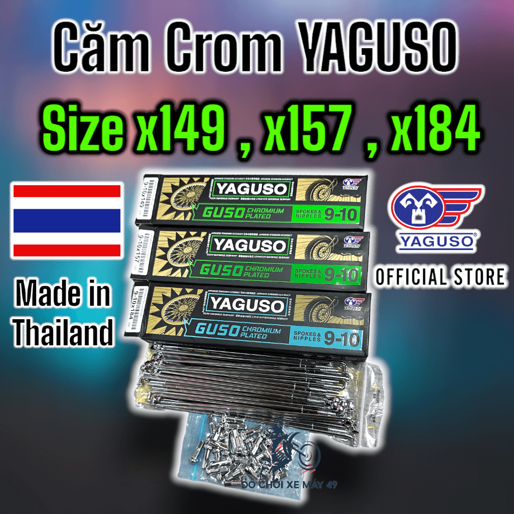 Căm Yaguso chính hãng nhập Thái Lan đủ size (x149,x157,x184 ) gắn xe Dream wave sirius exciter ...