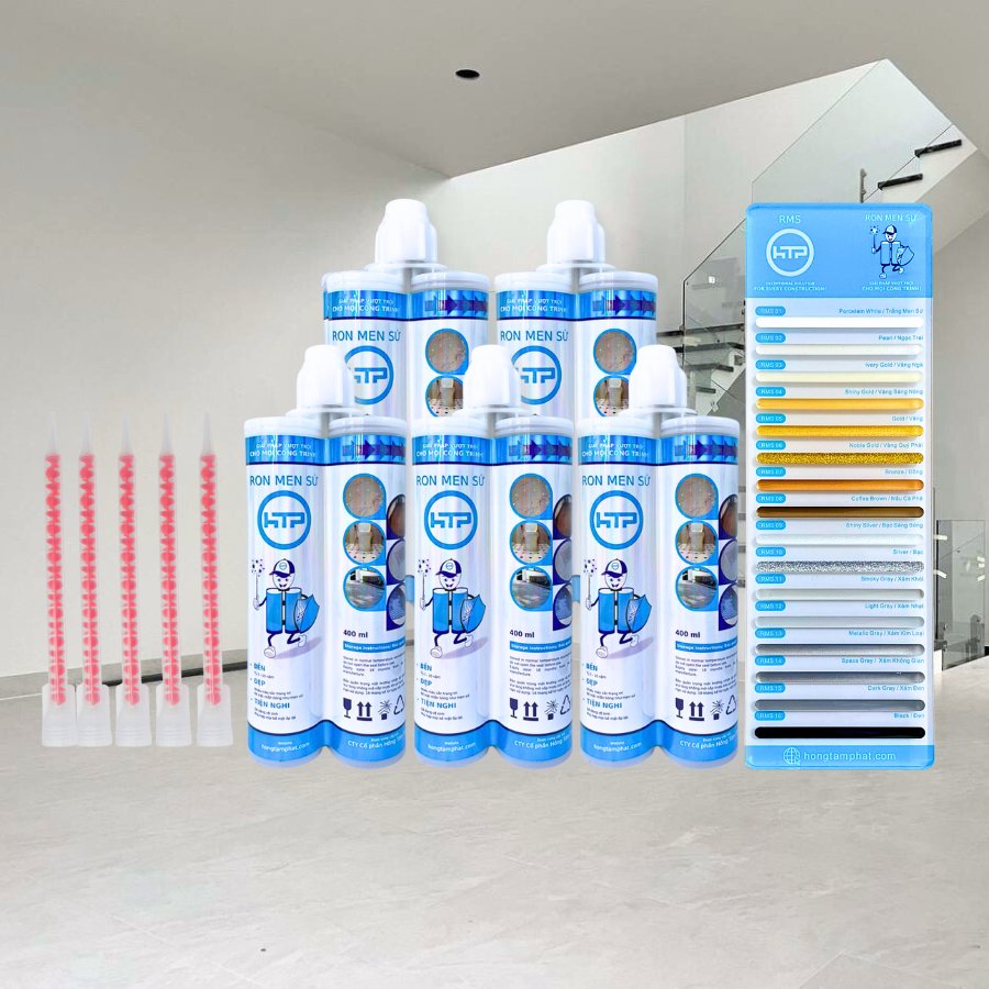 Combo 5 chai ron men sứ HTP kèm 5 vòi trộn, 1 cây vuốt góc | Shopee ...