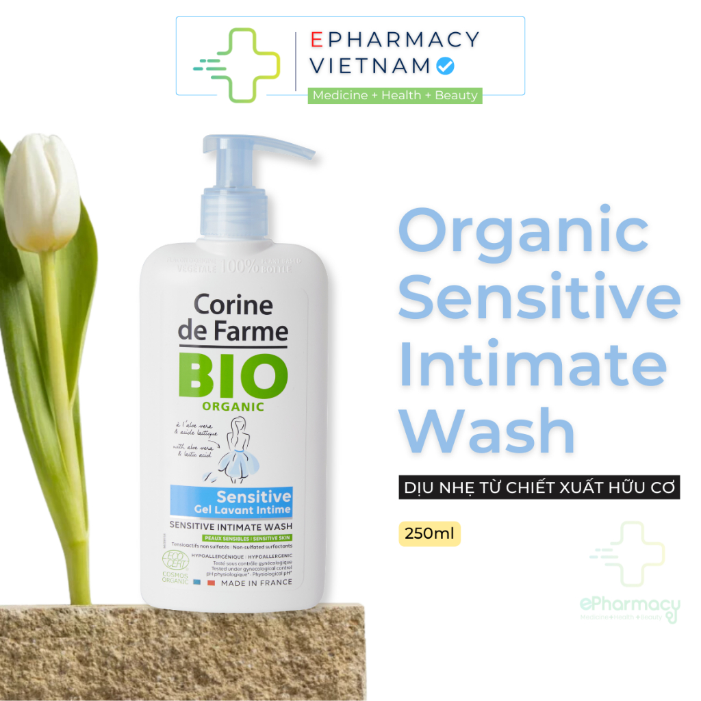 Gel Vệ Sinh Phụ Nữ CORINE DE FARME Bio Organic Intimate Gel Sensitive 250ml | Shopee Việt Nam