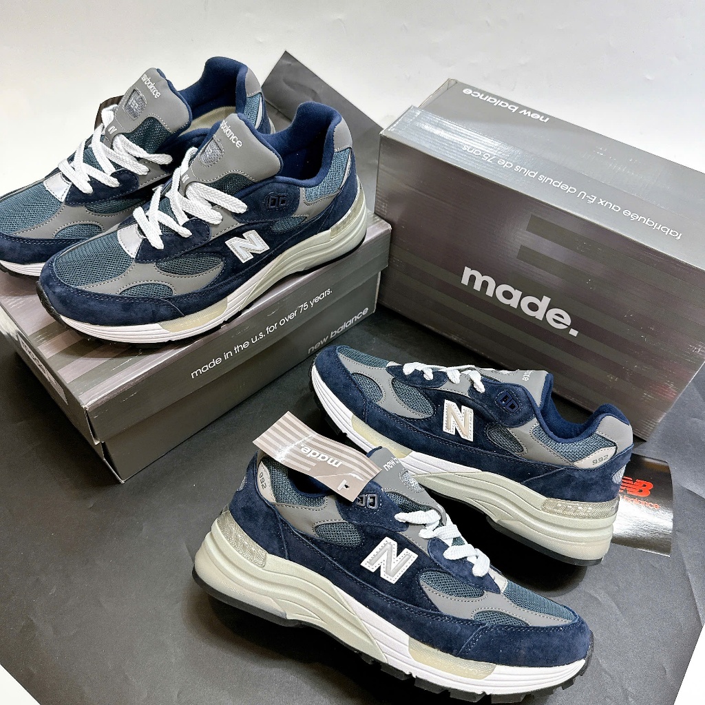 Giày thể thao New Balance 992 Made in USA ‘Navy Grey’ M992GG | Shopee Việt Nam