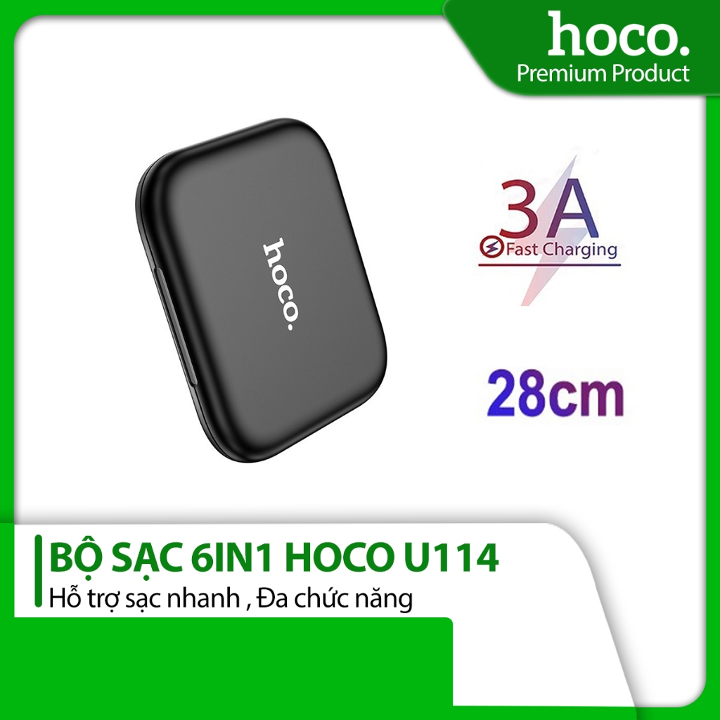 Bộ sạc nhanh Hoco U114 lưu trữ tất cả trong một đa chức năng thiết kế ...