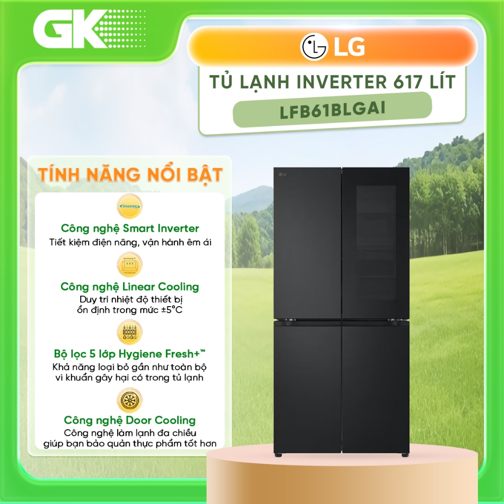 LFB61BLGAI Tủ lạnh LG Inverter 617 lít Multi Door InstaView - Bảo hành ...
