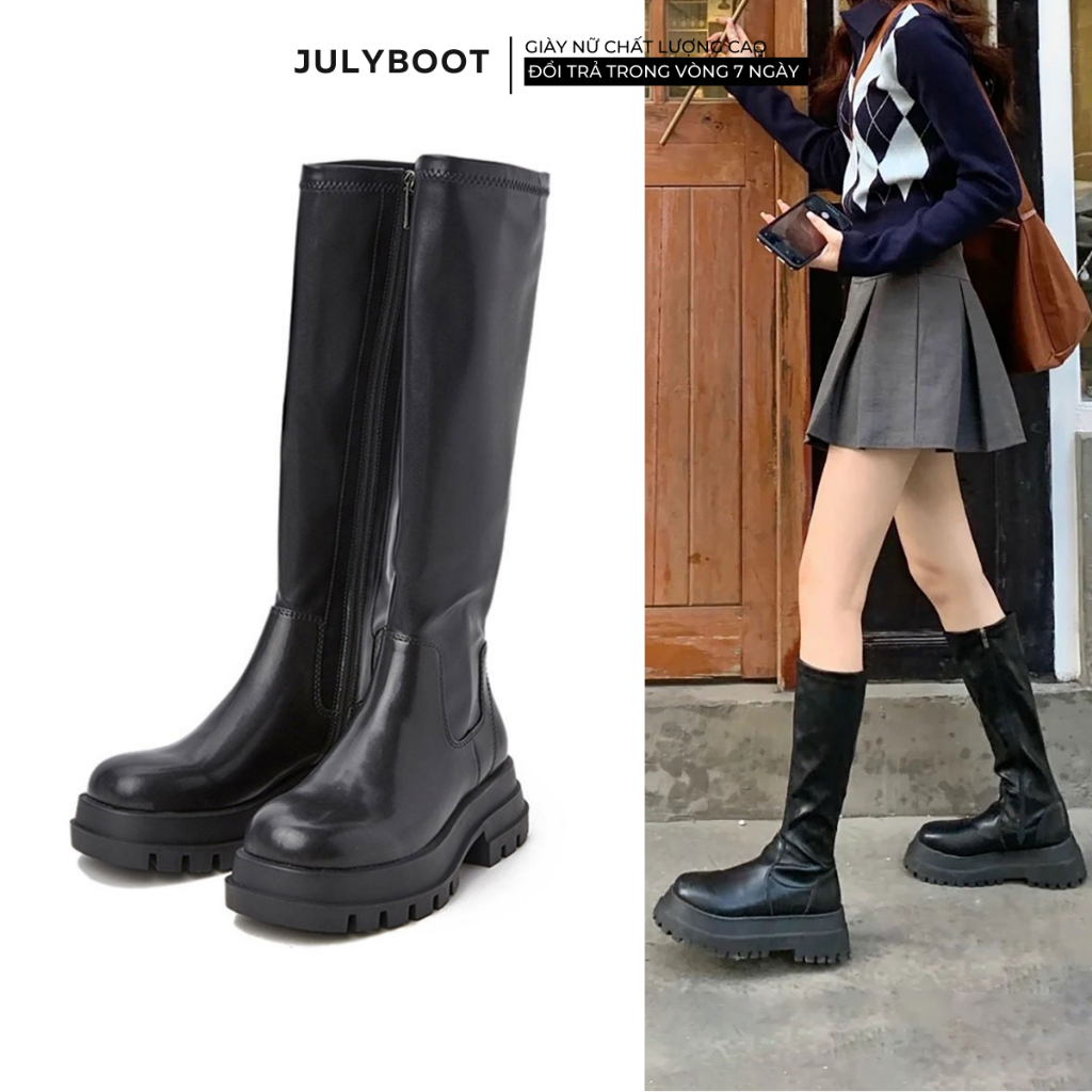 (SẴN) LABI BOOT nữ Lửng Da Siêu Mềm Dáng Xỏ Đế Bánh Mì 6 cm Ulzzang ...