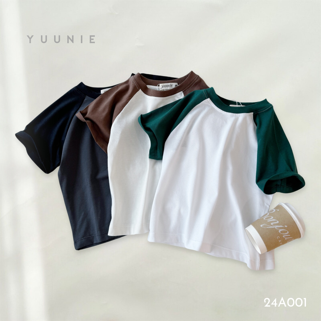 Áo phông cho bé trai bé gái, áo cộc tay thun trơn bé từ 1-6 tuổi Yuunie ...