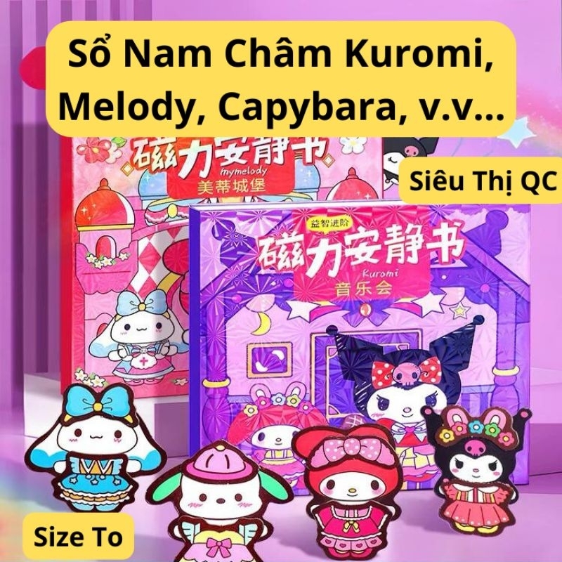 [Sổ Nam Châm To] Sách Capybara Kuromi Hello Kitty Thỏ Trắng Bóc Dính ...