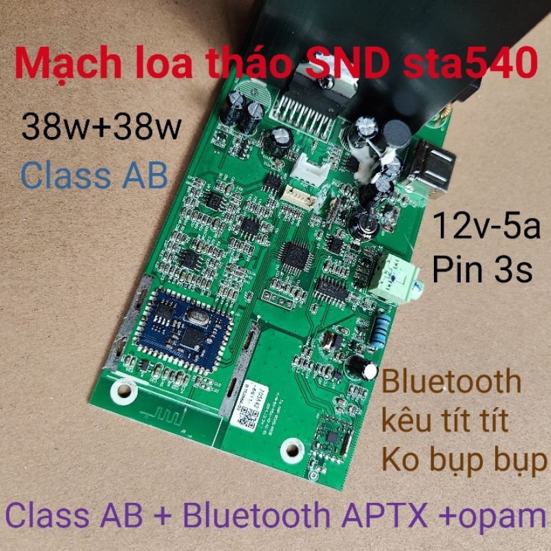 Mạch loa tháo SND class AB sta540 Bluetooth aptx siêu hay 38w+38w | Shopee Việt Nam