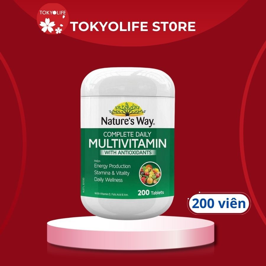 Viên uống Vitamin tổng hợp và tảo biển Úc Nature's Way Multivitamin 200 ...