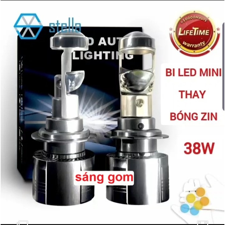 (Video thực tế) 1 cặp Đèn bi led Mini 38W - trắng thay bóng zin đủ chân ...