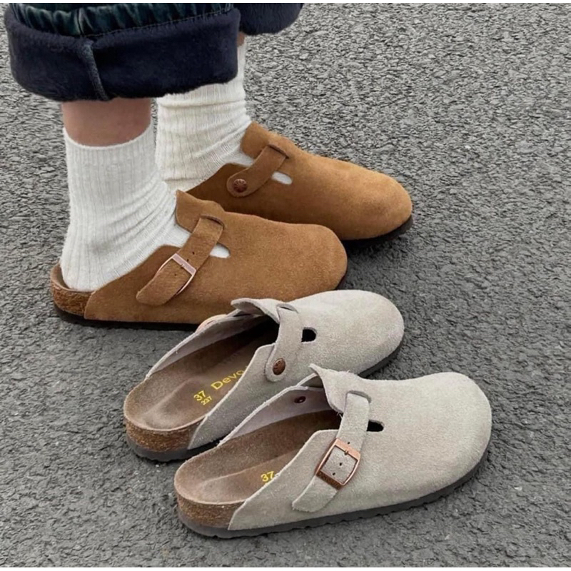 |order| Dép da lộn Devo Life Boston Clogs Suede Leather thời trang dành ...