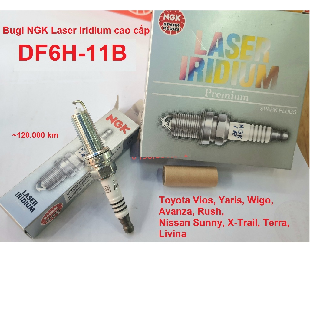 (mã DF6H-11B) Bộ 4 cái Bugi NGK Laser Iridium dùng Vios, Yaris, Wigo, Avanza, Rush, Sunny, X ...