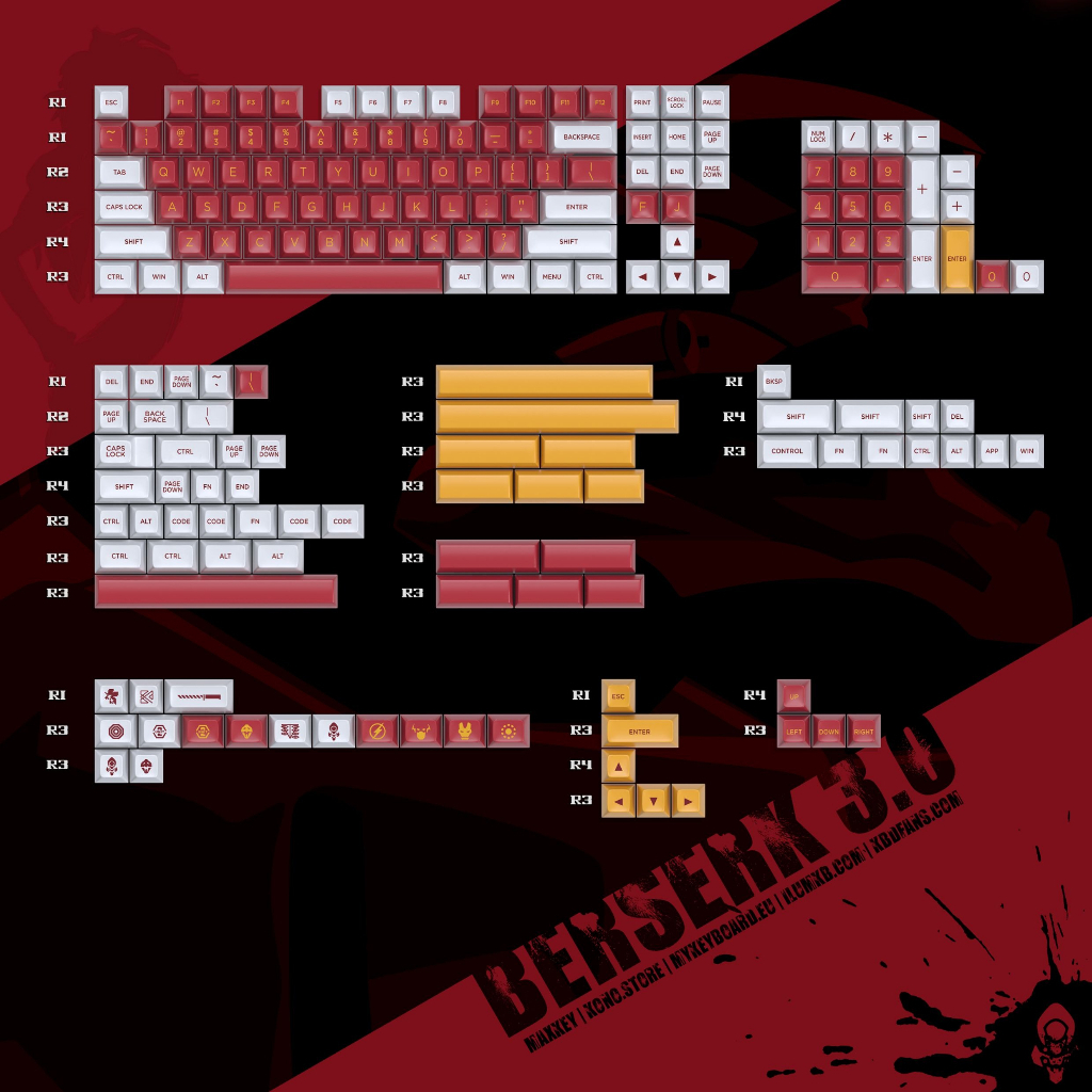 Keycap Maxkey Berserk | Keycap SA Berserk Maxkey 186 nút nhựa ABS ...