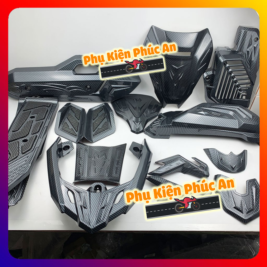Combo đầy đủ phụ kiện cho xe AB Airblade năm 2023 2024 bản mới nhất 125 160 ốp trang trí carbon ...