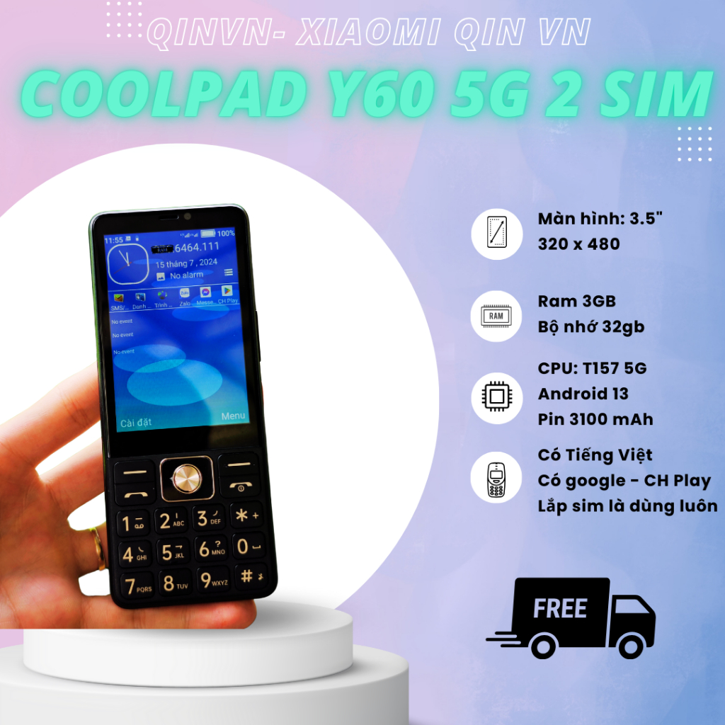 Y60 5G 2 sim - Coolpad Y60 điện thoại bàn phím cấu hình khủng, pin trâu, sóng 4G 5G khoẻ, fb ...