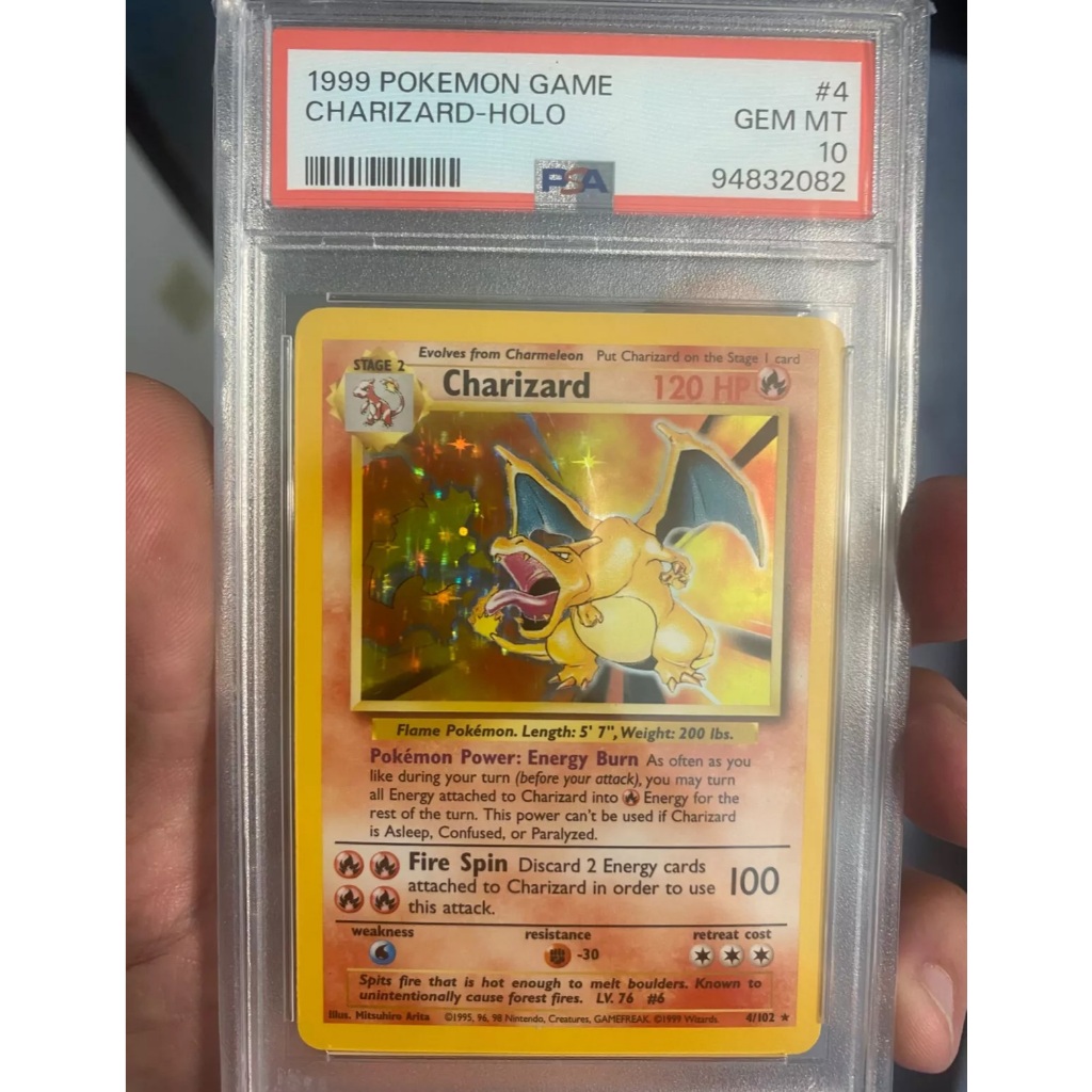 Thẻ PSA 10 CHARIZARD 1999 Pokemon Base Unlimited ID 4 102 Holo GEM MINT ...