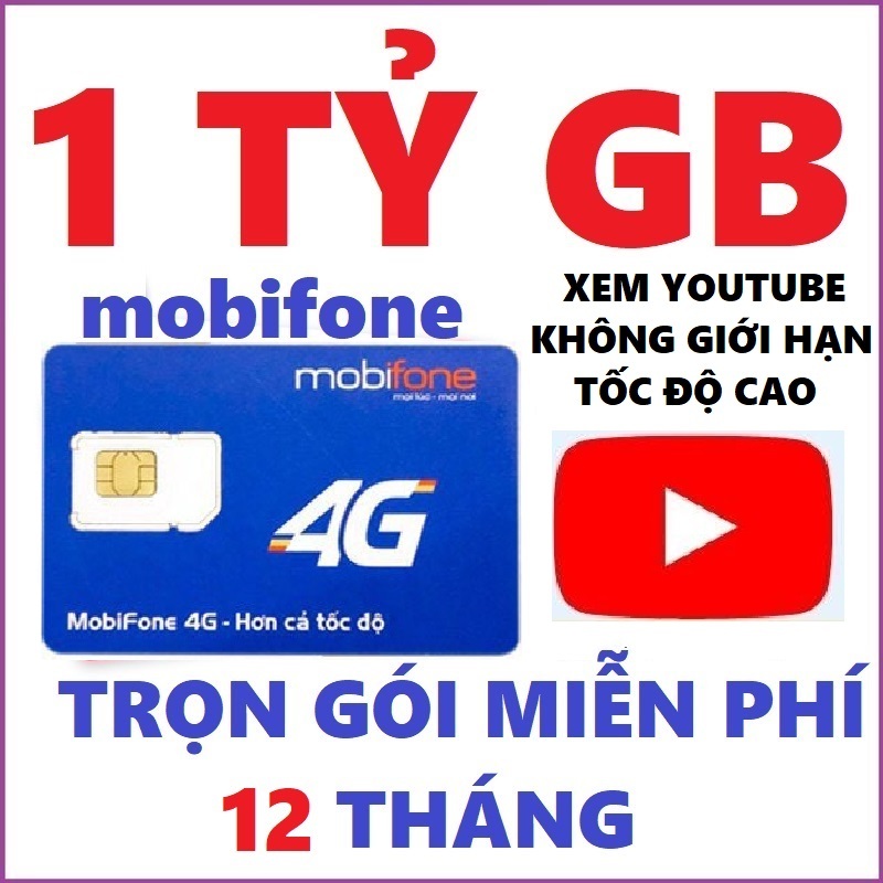 [ 1 TỶ GB ] SIM 4G DATA VÀO MẠNG 1 NĂM MOBIFONE 12CAR80 KHÔNG GIỚI HẠN DUNG LƯỢNG XEM VIDEO DIU ...
