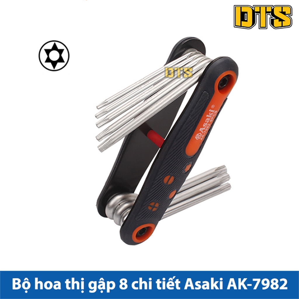 Bộ lục giác hoa thị có lỗ gập 8 chi tiết Asaki AK-7982 | Shopee Việt Nam