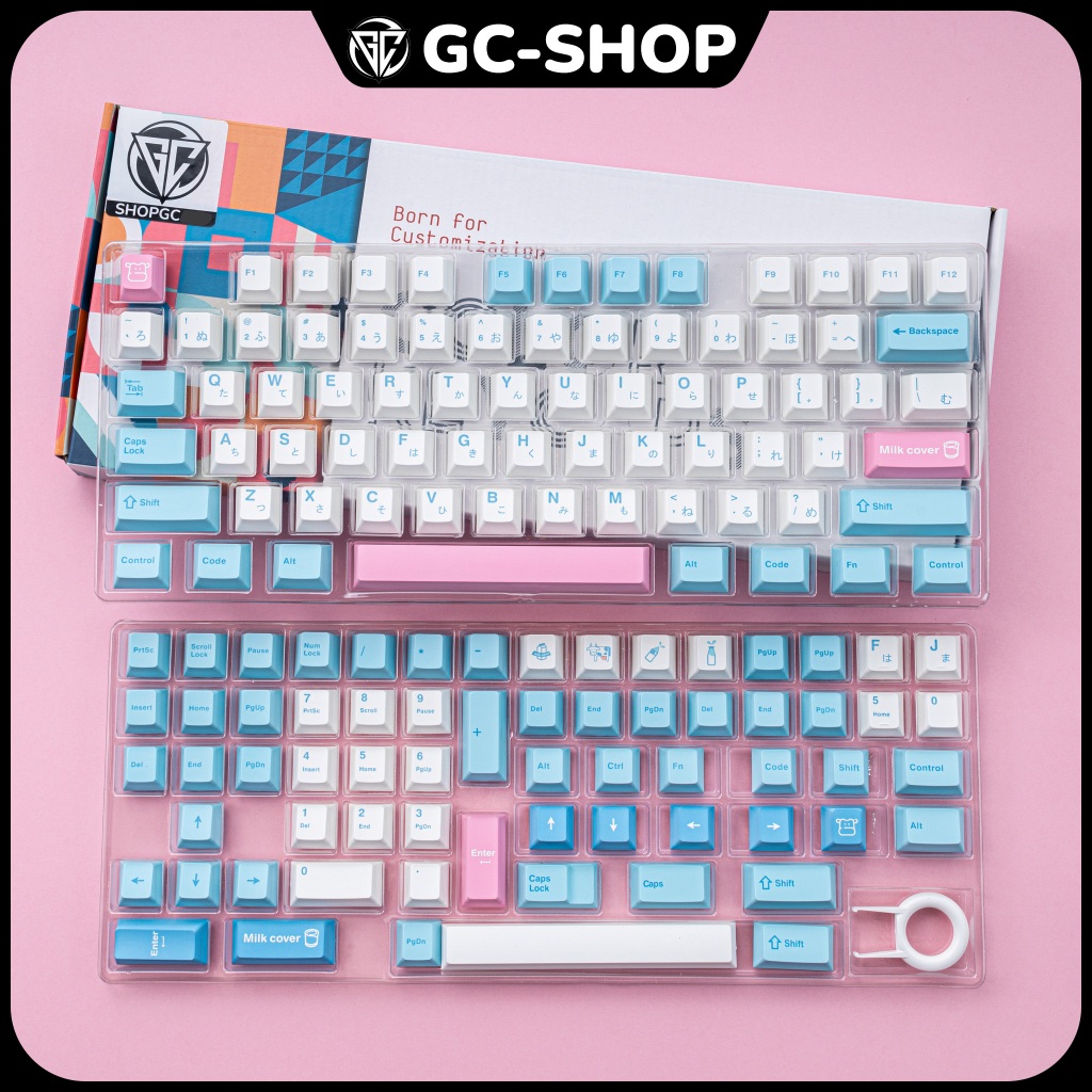 Keycap Milk Cover | Keycap Milk Cover nhựa PBT 140 nút in nhiệt Dyesub ...