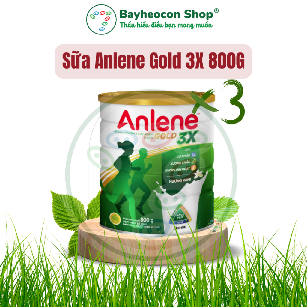 [Anlene 3X - TẶNG 6 GÓI ANLENE 5X GOLD 40G] Bộ 3 lon Sữa bột Anlene ...