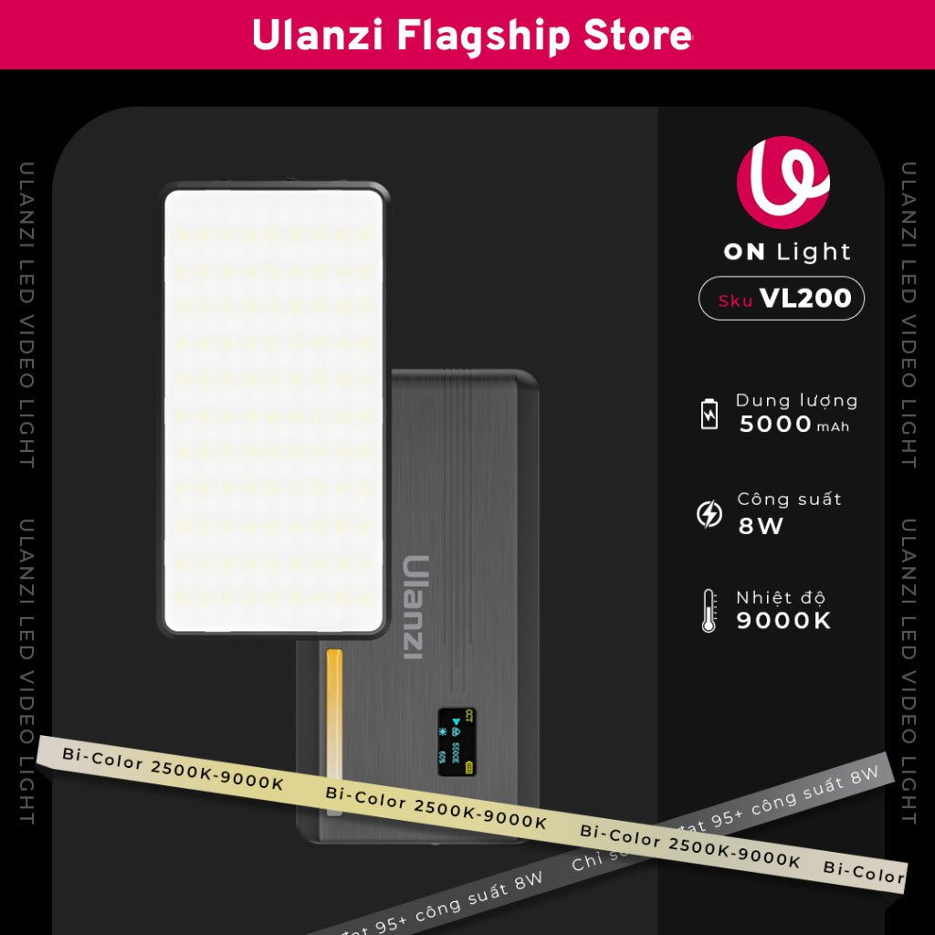 Ulanzi VL200 Bi Color fill light đèn chụp hình quay phim - Dải màu ...