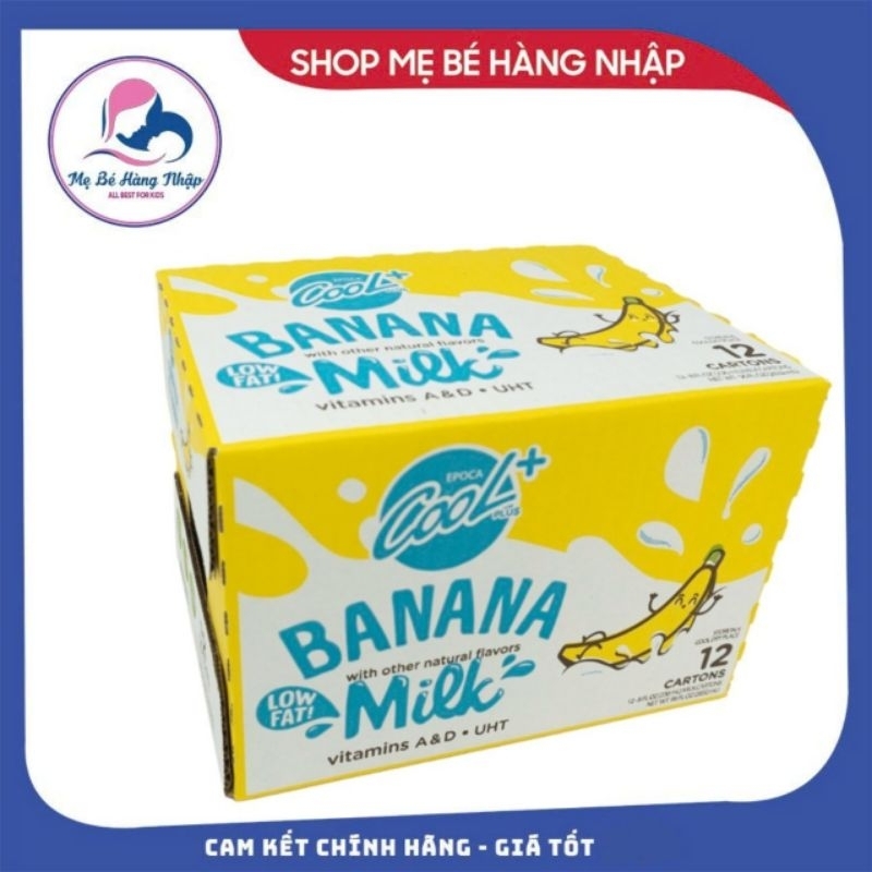 Sữa chuối Epoca Cool Plus Low Fat Banana Milk Mỹ- 12 hộp 236ml | Shopee ...