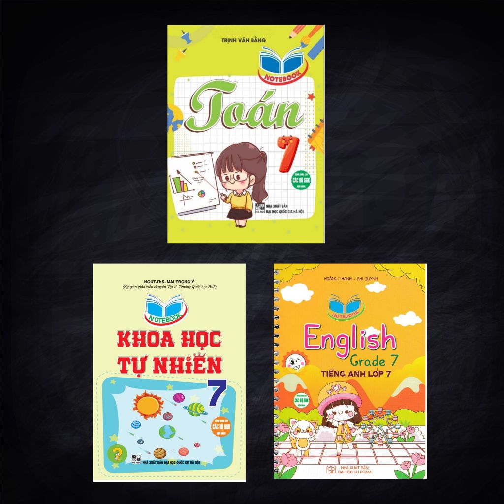 sách - trọn bộ 3 quyển notebook toán, tiếng anh, khoa học tự nhiên lớp ...