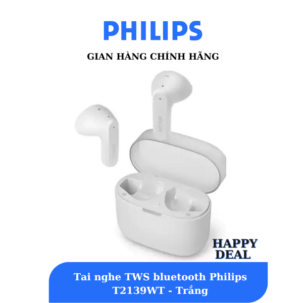Tai Nghe Bluetooth True Wireless Philips TAT2139WT- Màu trắng- Hàng ...