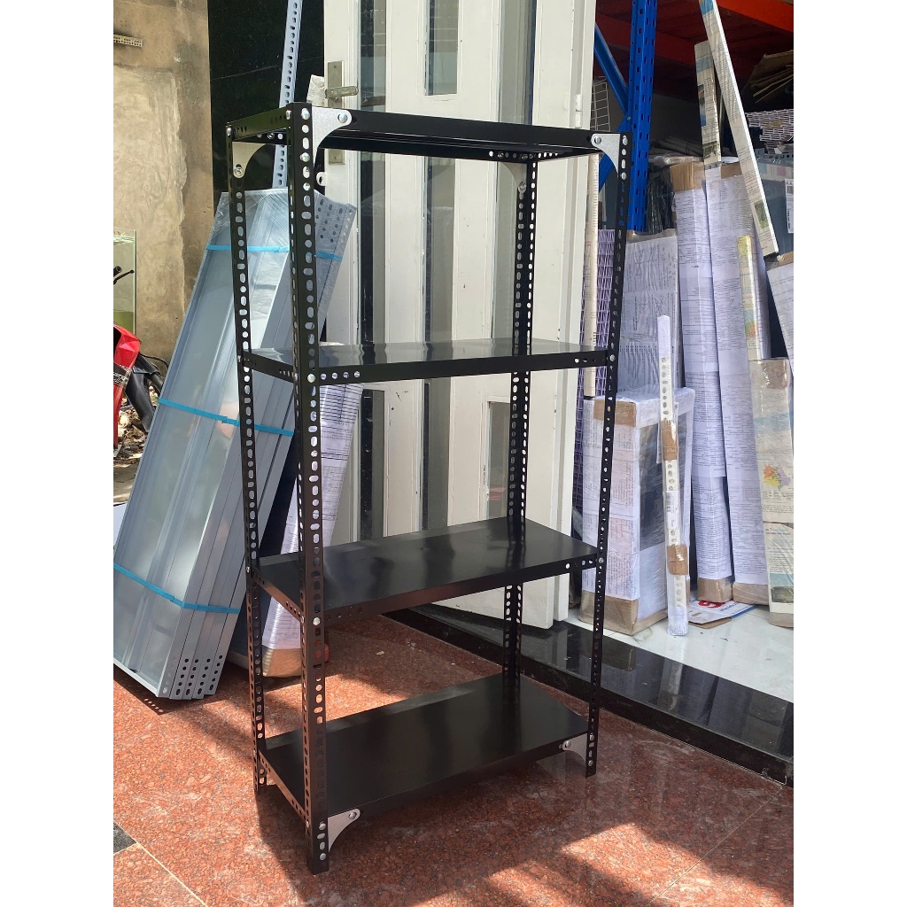 Kệ Sắt v lỗ Dài 50cm x Rộng 30cm x Cao 1m, 1,2m, 1,5m - 3,4,5 Tầng Lắp Ghép kệ V lỗ đa năng ...