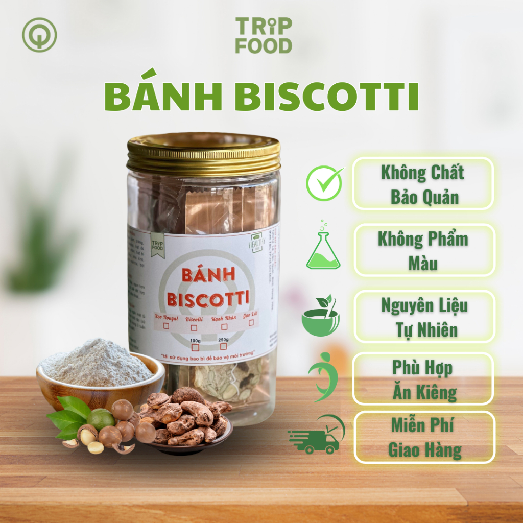 Bánh Biscotti TRiP Food Siêu Hạt Mix 3 Vị 250gr - Biscotti Siêu Hạt Mix ...