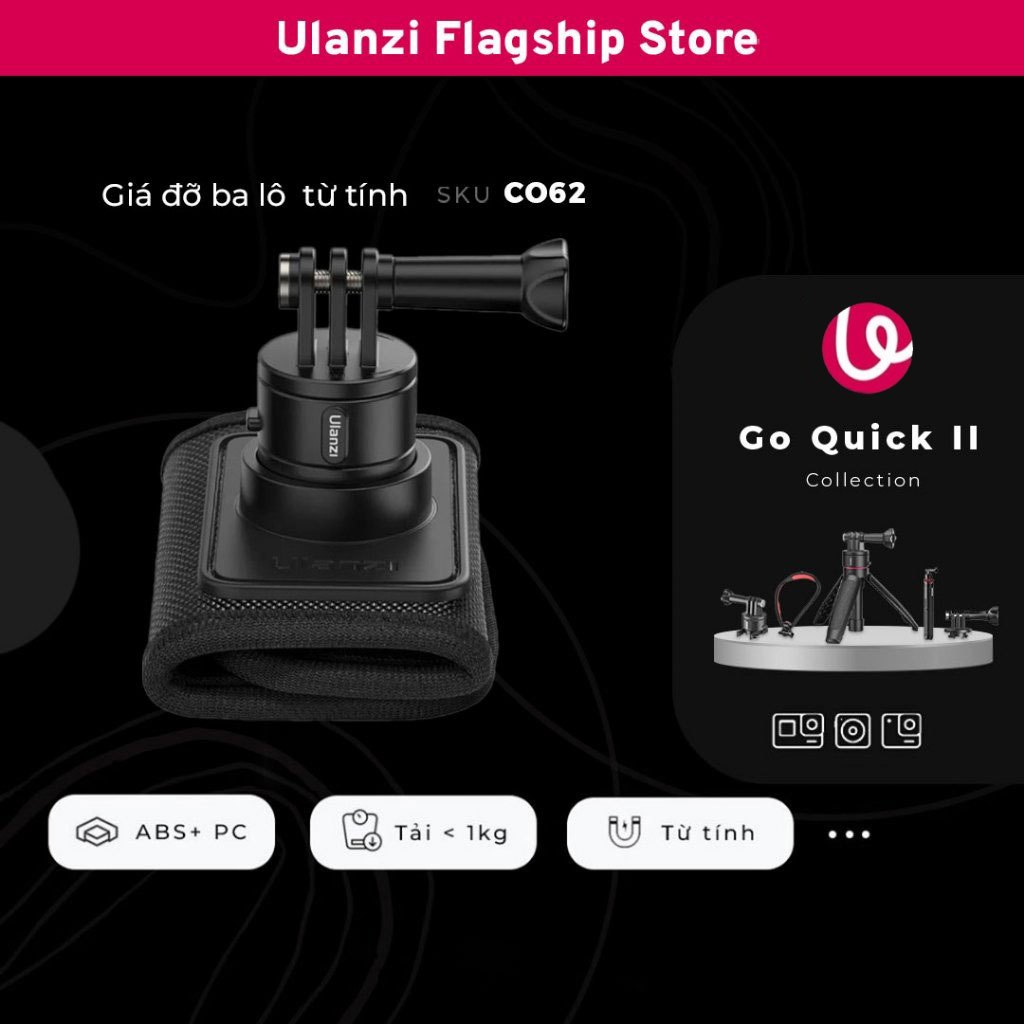 Ulanzi Go-Quick II CO62 Giá đỡ ba lô tháo nhanh từ tính thích hợp cho ...