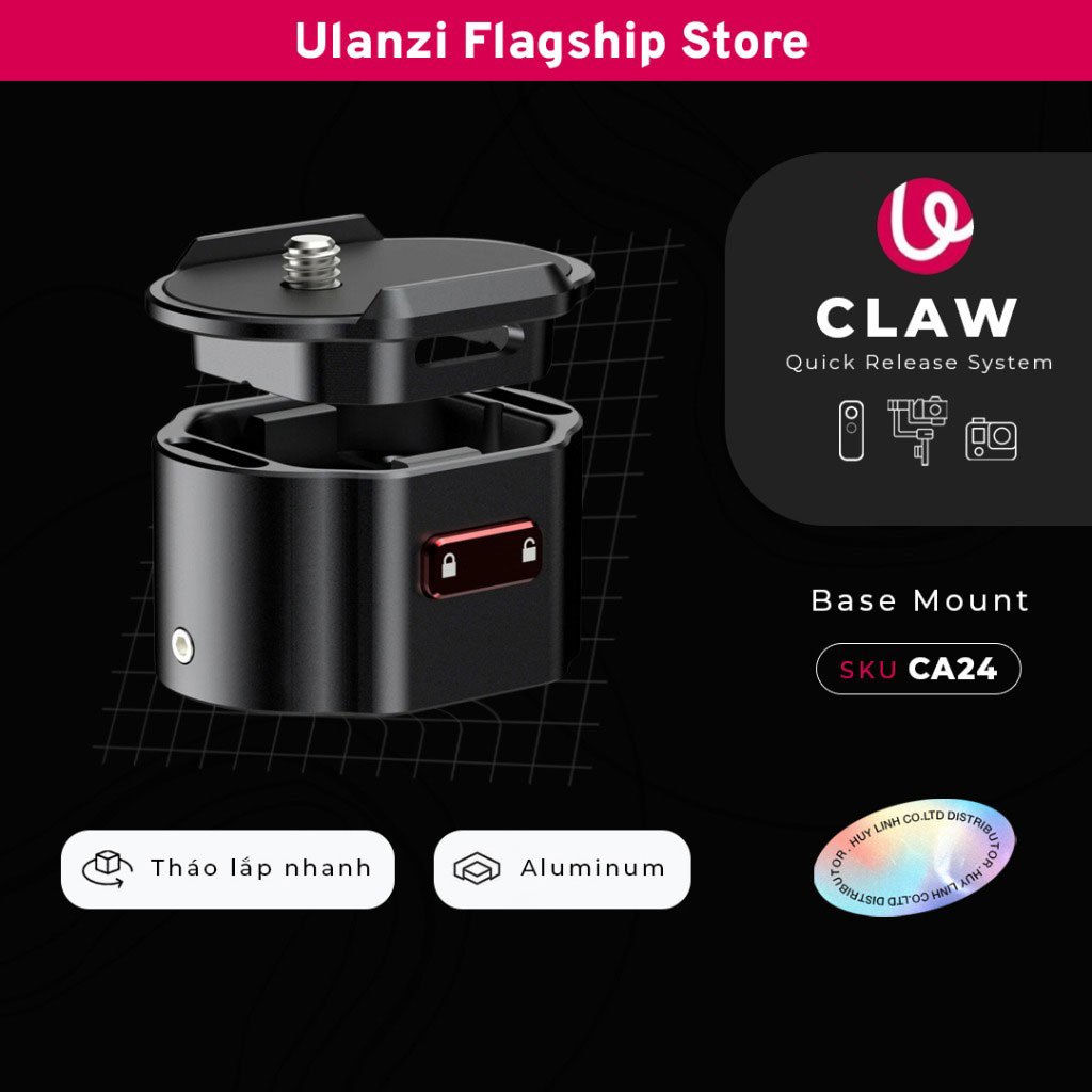 Ulanzi CA24 Claw Quick Release - Ngàm tháo lắp nhanh chống trượt cho ...