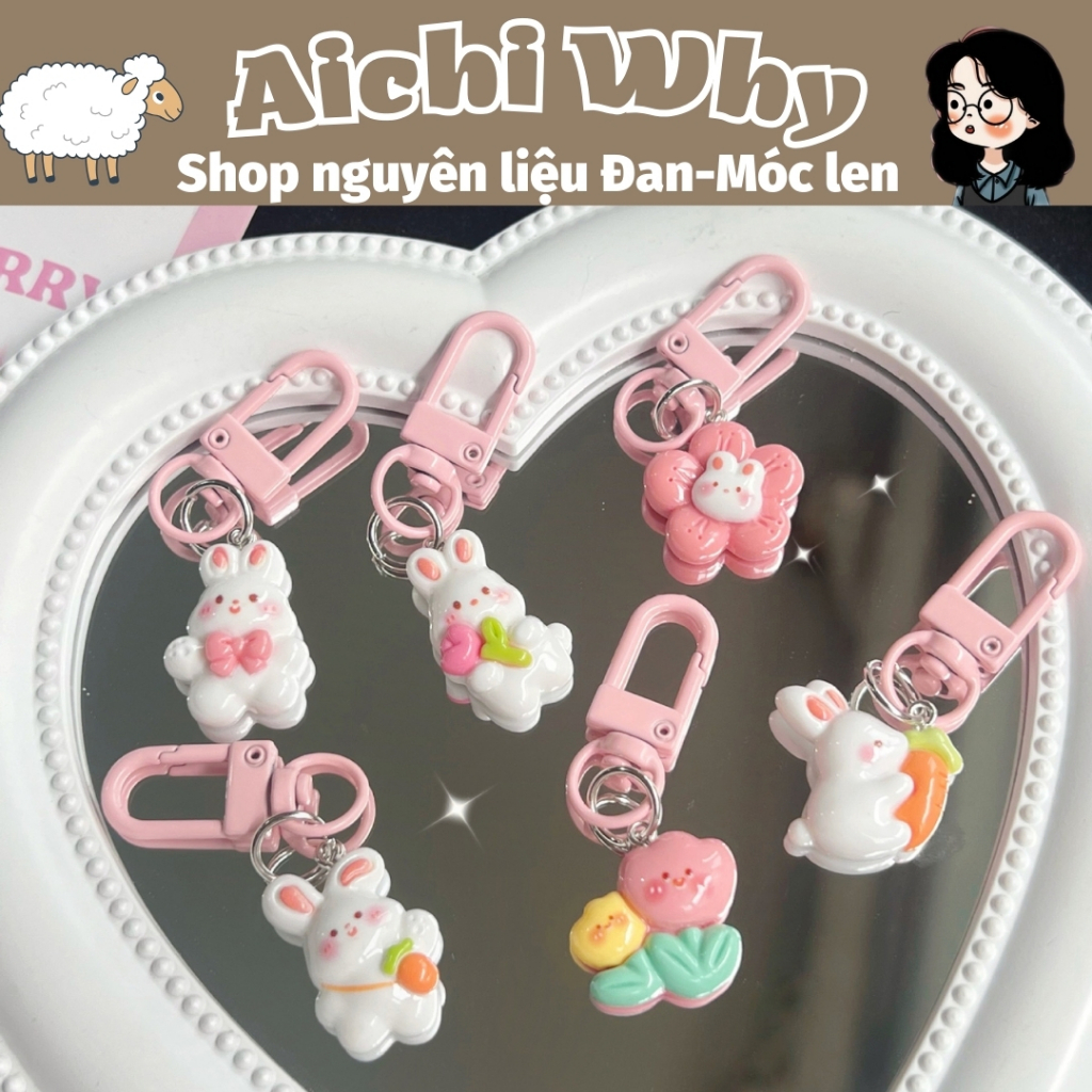 Móc khóa hoa, củ cải, thỏ dễ thương ngọt ngào nữ tính | Shopee Việt Nam