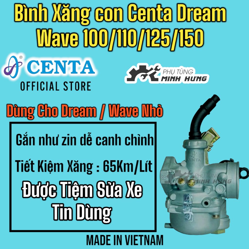 Bình Xăng Con Centa Dream Wave đủ size 100/110/125/150 Chính Hãng tiết ...