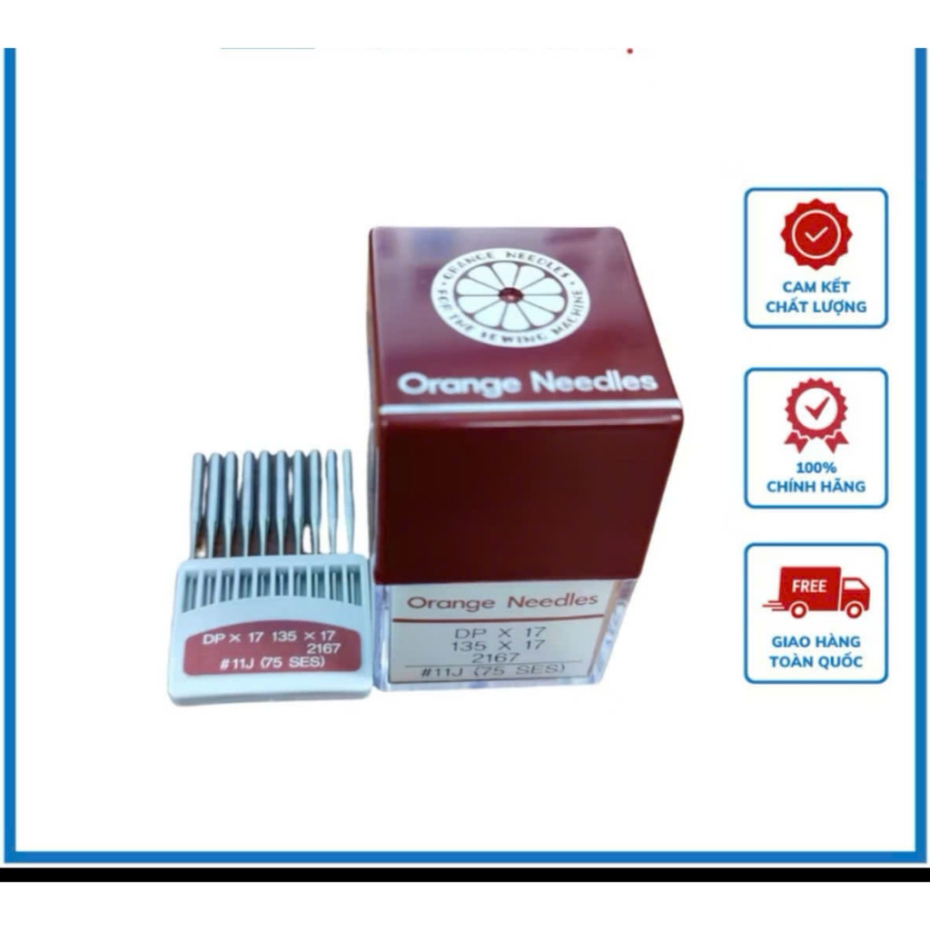 Kim DBx1 ORANGE NEEDLES HÀN QUỐC dành cho máy may 1 kim công nghiệp cơ và điện tử (vỉ 10 cây ...