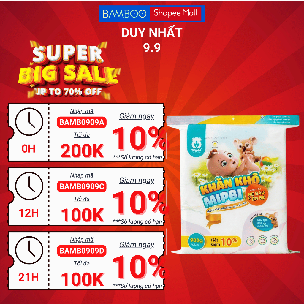 Khăn vải khô đa năng cao cấp Mipbi 260g / 300g / 400g / 500g / 600g / 900g | Shopee Việt Nam