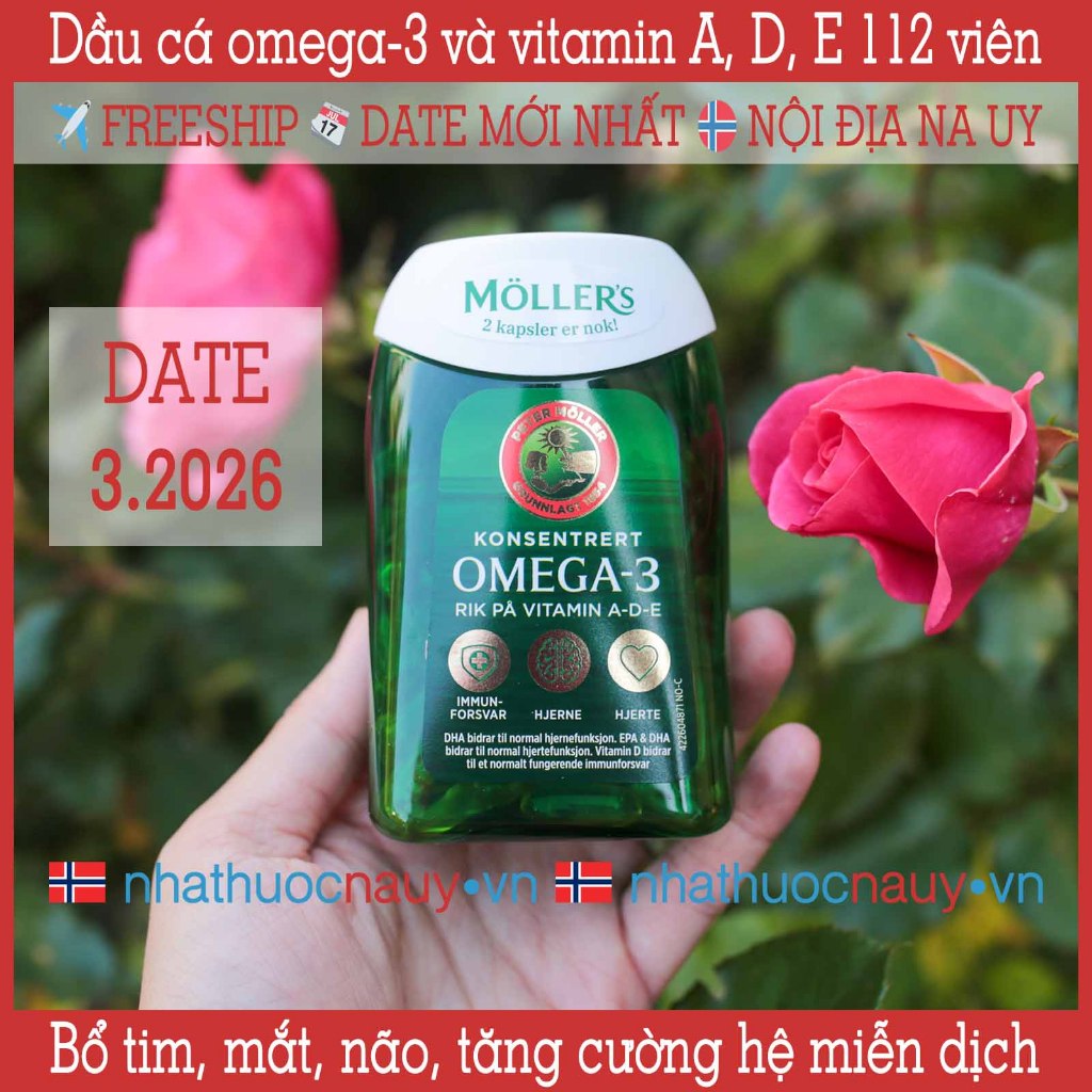Dầu cá omega-3 Moller’s Konsentrert Omega-3, hộp 112 viên - Omega-3 DHA ...