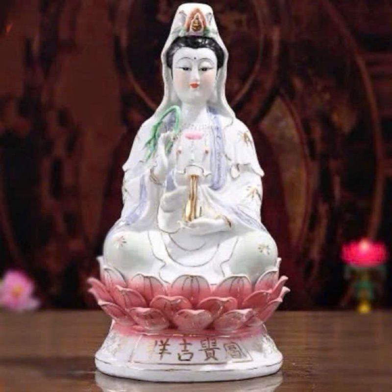 Tượng Quan Âm Sứ tòa sen hồng 10in cao 25cm giá rẻ nhất | Shopee Việt Nam
