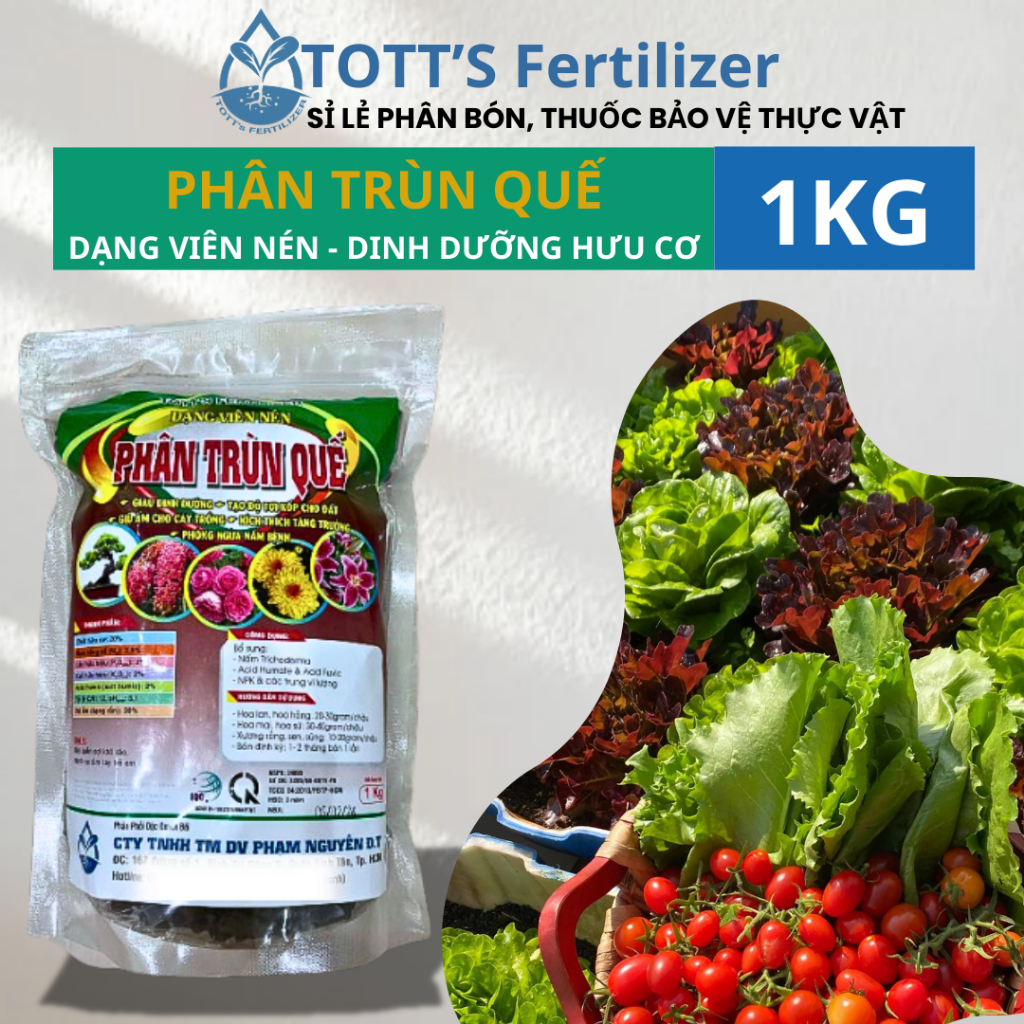 Phân trùn quế dạng viên nén TOTT's fertilizer,Chuyên dùng cho lan, hoa ...