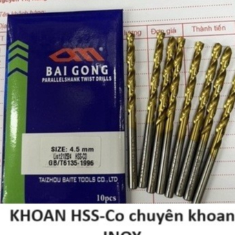 Mũi khoan phi 3.1- 3.2- 3.3- 3.4....đến 6.0mm HSS-CO hiệu Bagong, chuyên khoan thép cứng- khoan ...