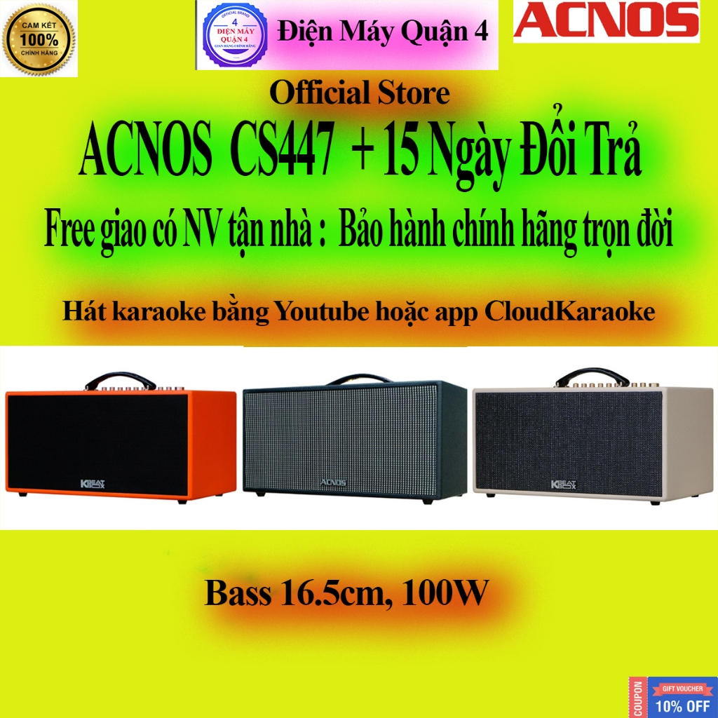 Loa Karaoke di động ACNOS CS447, Bass 16.5Cm, 100W, Pin 4 - 7H, Mới 2022 | Shopee Việt Nam