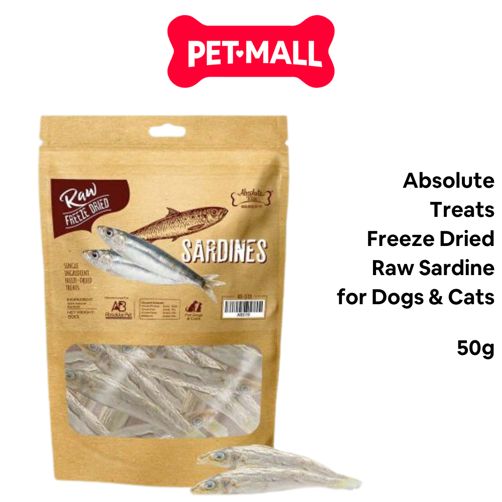 Treats Absolute Bites Freeze Dried Raw Sardine for Dogs & Cats 50g - Cá ...