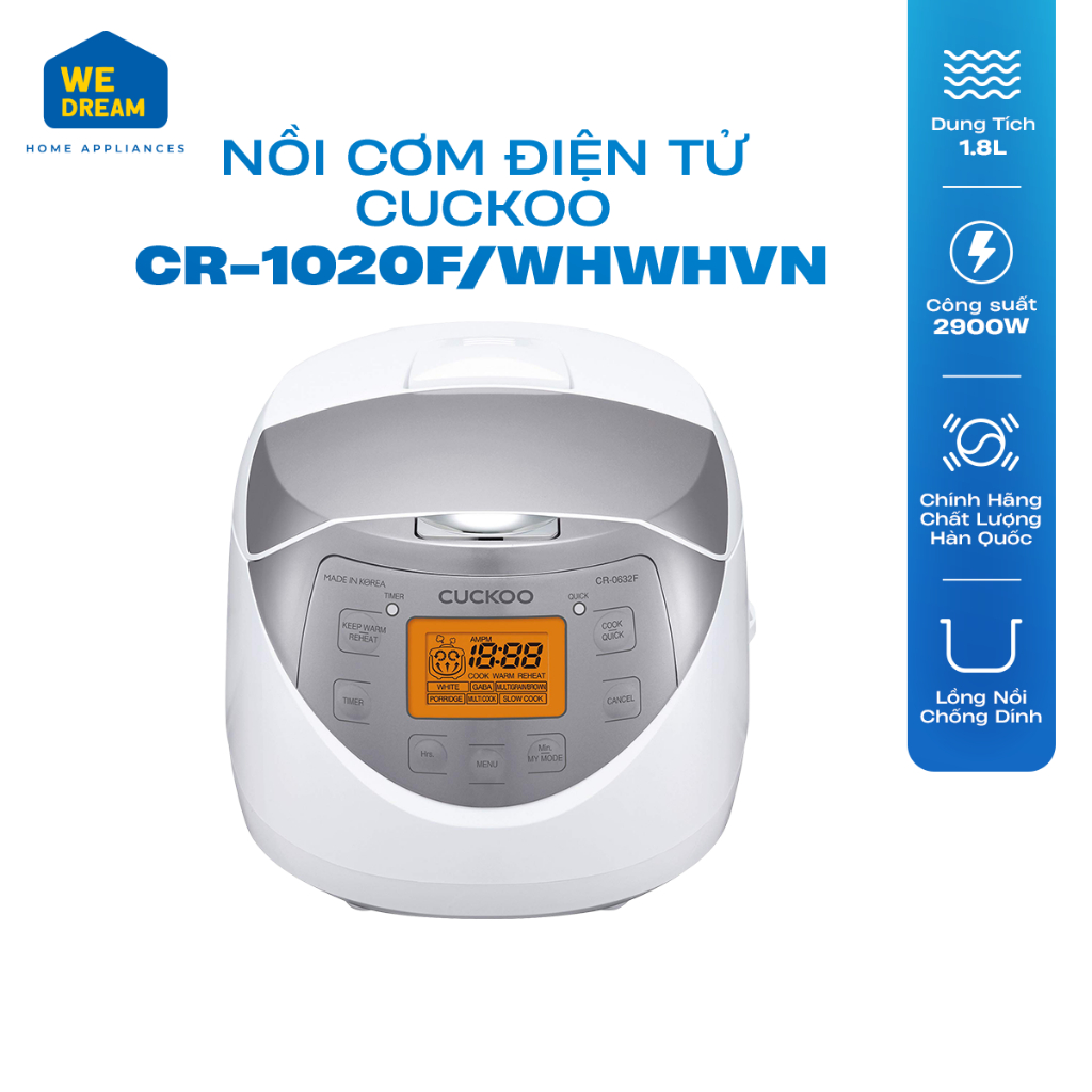 Nồi cơm điện tử CUCKOO 1.8L CR-1020F bảng điều khiển led, chính hãng ...