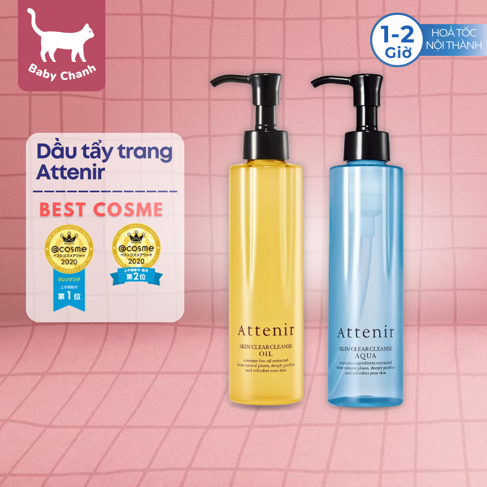 Dầu tẩy trang Attenir top 1 Cosme Nhật Bản tẩy trang siêu sạch dùng được cho cả da ẩm 175ml ...