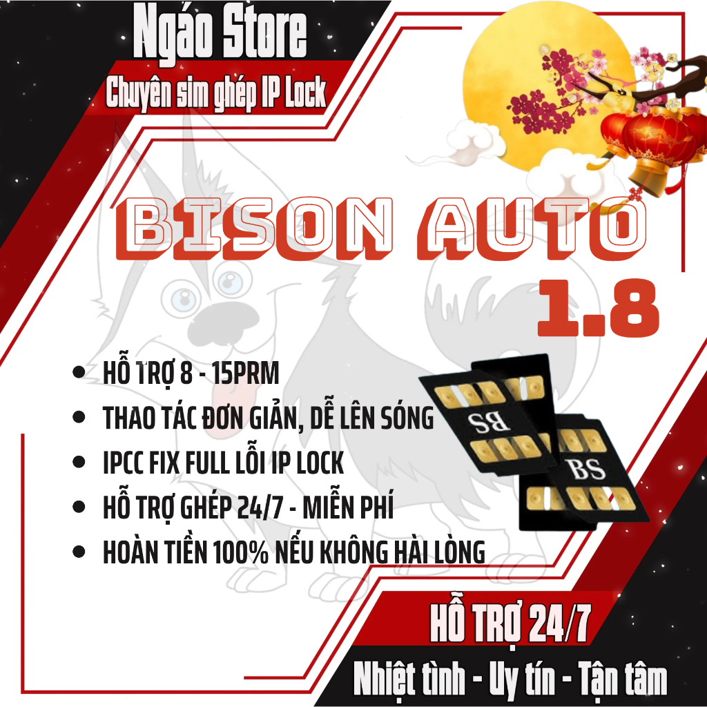 Bison Auto 1.8 - Phù hợp với đời IP8-15 - Hỗ trợ ghép sim miễn phí 24/7 ...