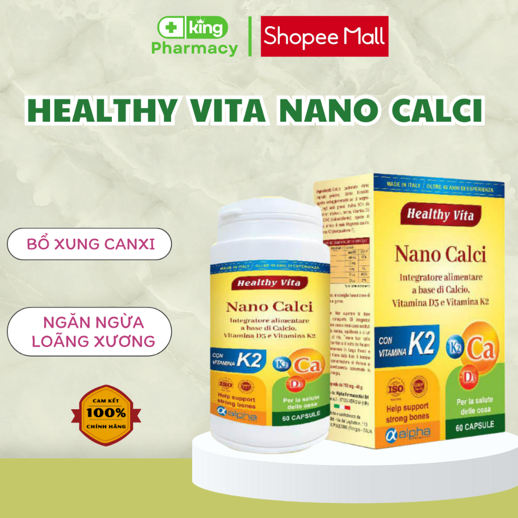 Nano Calcium - Bổ Sung Canxi & Vitamin D3 Cho Xương Chắc Khỏe, Giảm Nguy Cơ Loãng Xương | Shopee ...