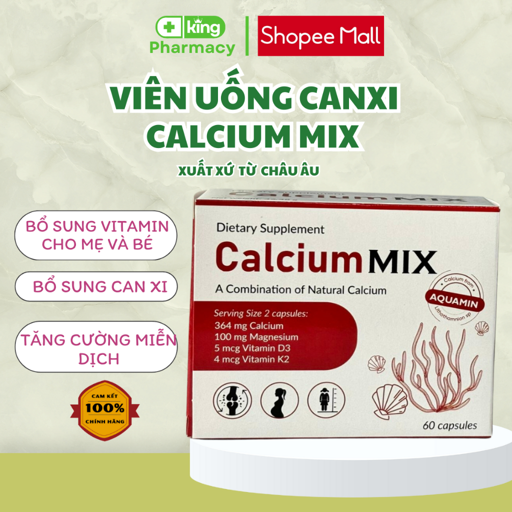 Calcium MIX - Bổ Sung Canxi, Magie & Vitamin D3 Cho Xương Khỏe Mạnh ...