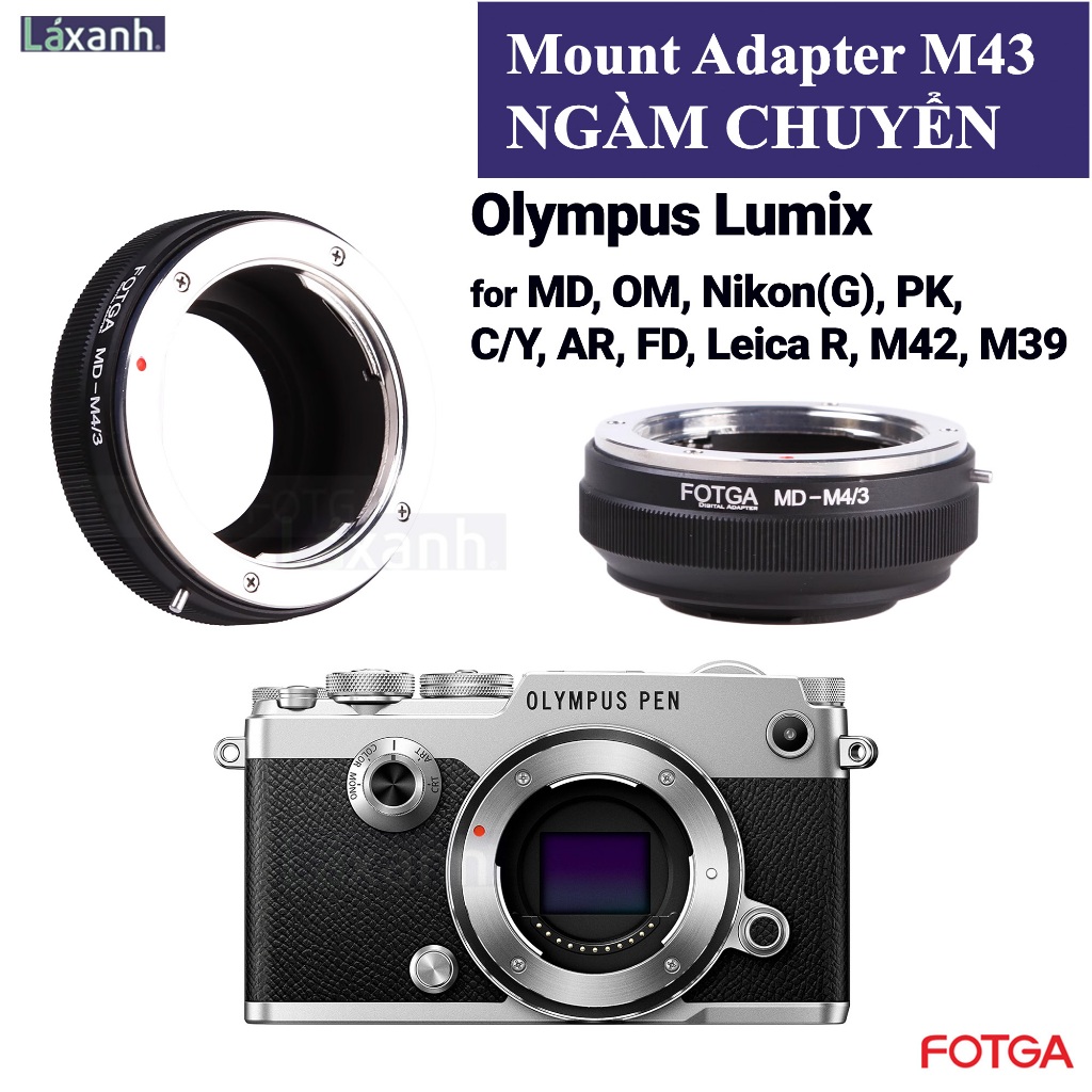 FOTGA Mount adapter M43 - Ngàm chuyển cho máy ảnh kỹ thuật số M43 MFT ...